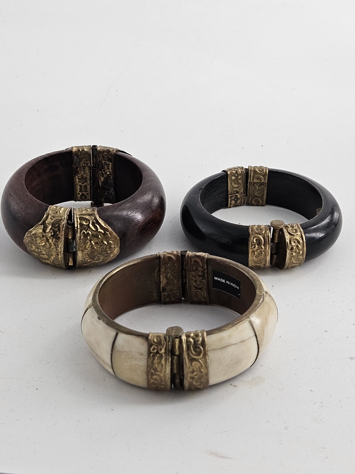 Vintage Ethnic India Clamp And Hinge Bracelet Lot Of … - Gem