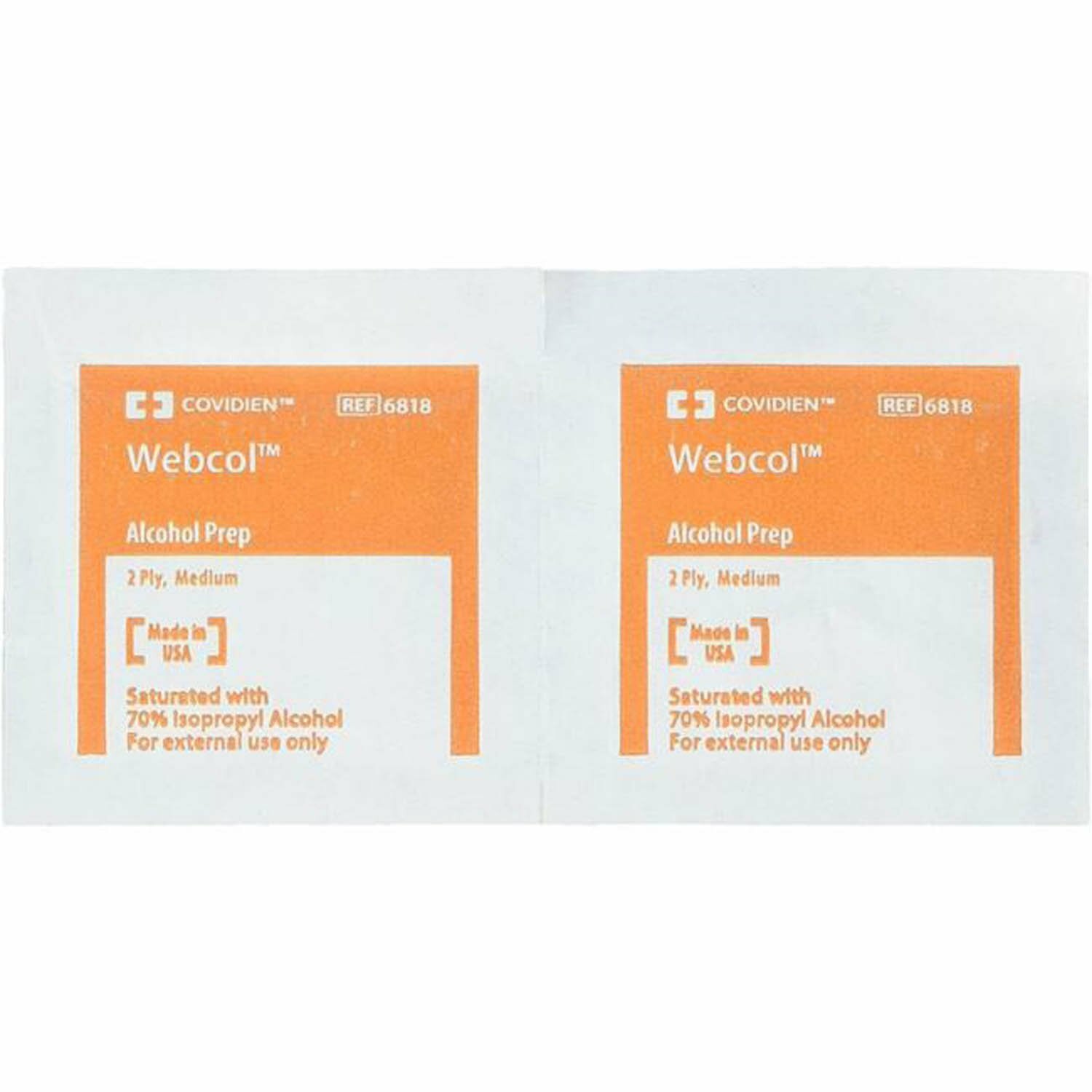 Covidien Webcol Isopropyl Alcohol Prep Pads Disposable Two Ply Medium ...