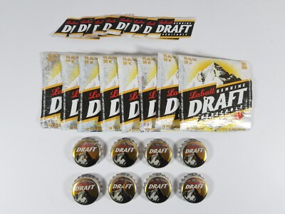 LABATT GENUINE DRAFT BEER BOTTLE LABELS (8), NECK LABELS (8) AND CAPS ...