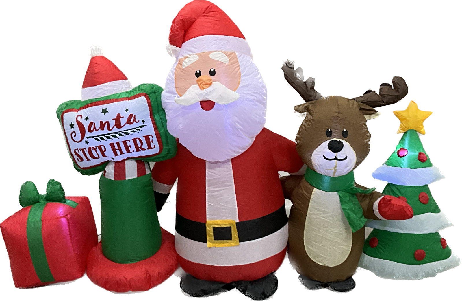 6ft Gemmy Airblown Inflatable Prototype Christmas Santa Reindeer Tree ...