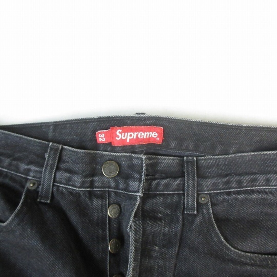 Supreme USA Black Denim Jeans Straight W32 Approx M IBO59 Supreme USA Black Denim Jeans Straight W32 Approx M IBO59