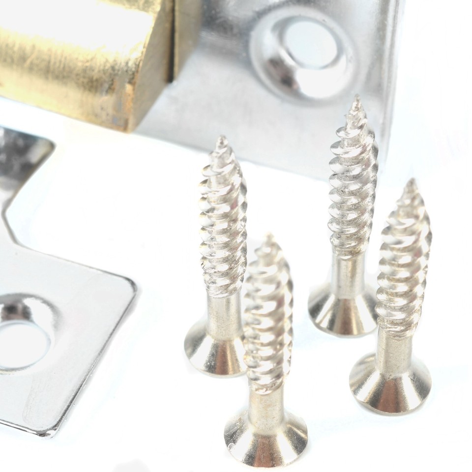 CHROME MORTICE TUBULAR LATCH 2.5" 63mm FIRE RATED Internal Door Catch ...