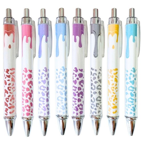 Cheetah Dripping Pens 8PC - Black Ballpoint Pens for Home & Office ...
