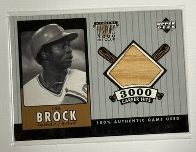 LOU BROCK 2000 UPPER DECK A PIECE OF HISTORY GU BAT MINT 3000 Game Used ...