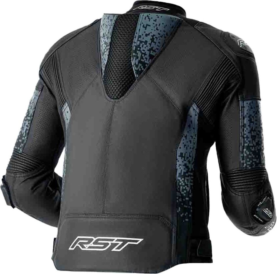 RST PS Supersport-K D3O Mens Leather Motorcycle Jacket Gray/Black | eBay