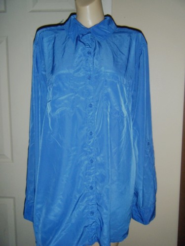 GEORGE BLUE LONG SLEEVE BUTTON FRONT SHIRT SIZE 16W | eBay