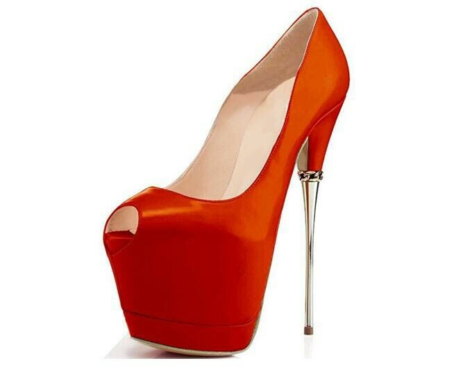 Women Super High Heels Pumps Platform Peep Toe Stiletto Metal Heels ...