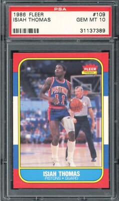 1986 Fleer #109 Isiah Thomas ROOKIE PSA 10 | eBay