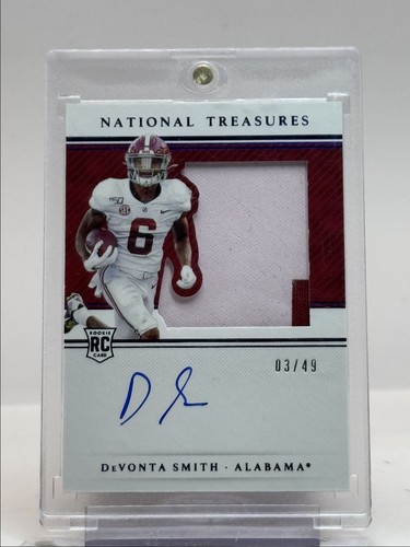 DEVONTA SMITH 2021 NATIONAL TREASURES BLUE RPA ROOKIE PATCH RC AUTO /49 ...