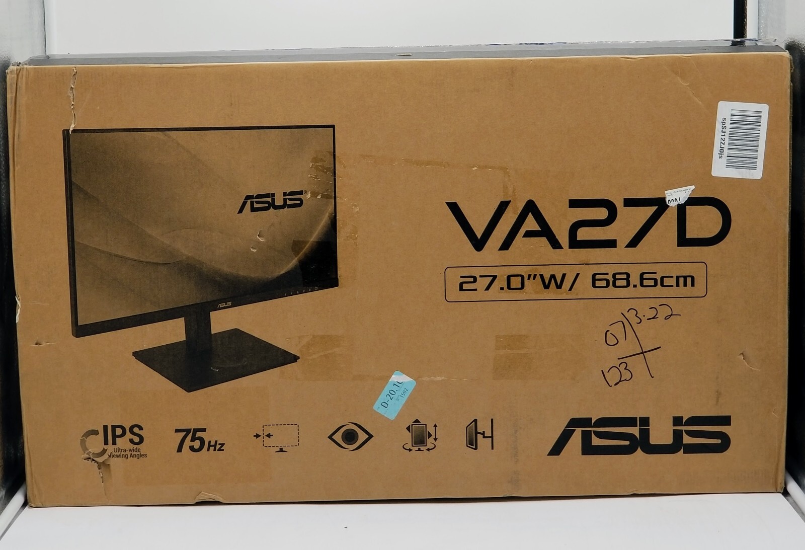 ASUS VA27DQSB 27” Monitor 1080p Full HD 75hz IPS Adaptive-sync Eye Care ...