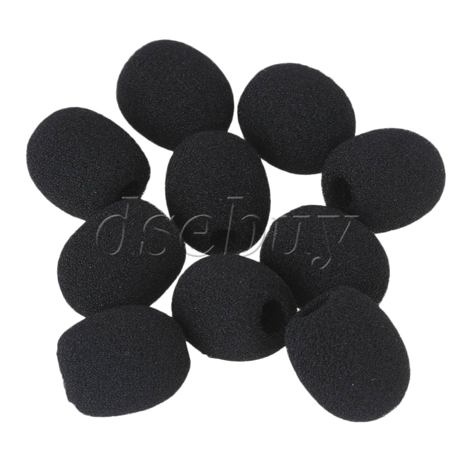10x EY-M05 Headset Microphone Wind Shield Foam Mic Guard 8mm Dia Black ...