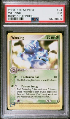 Pokémon TCG Weezing EX Ruby and Sapphire 24/109 Regular Rare PSA 7 NM ...