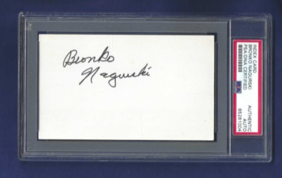 Bronko Nagurski Autographed 3x5 Card Chicago Bears Football PSA SLABBED ...