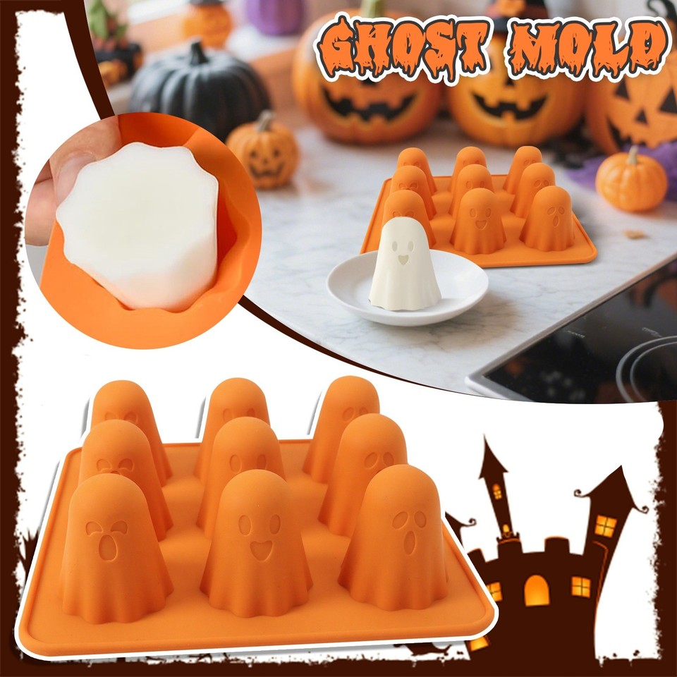 9-grid Silicone Molds, Halloween Silicone Molds, Funnel-shaped Trays ...