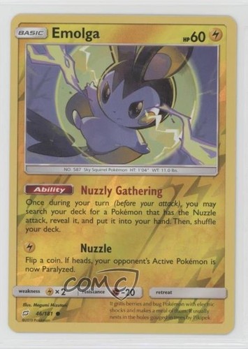 Emolga Reverse Foil Pokémon Sun & Moon Team Up - Base Set #46 m0p | eBay