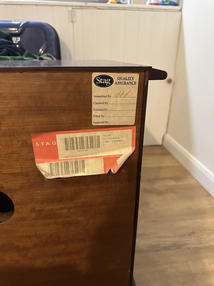 Stag Minstrel Tv Stand Hi-fi Cabinet Unit With Two Drawers Sideboard ...