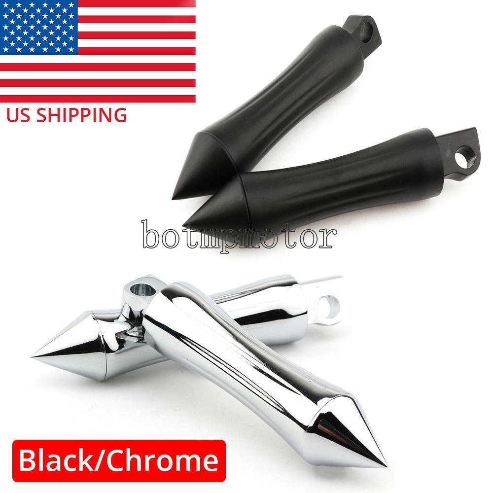 Spiked Motorcycle Bike Male Mount Foot Pegs Footrest Pedals For Harley ...