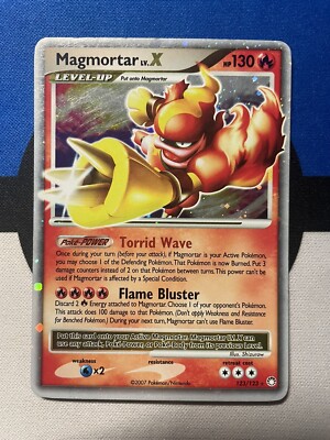 Pokémon TCG Magmortar LV.X Mysterious Treasures 123 Holo Rare Holo LV.X ...