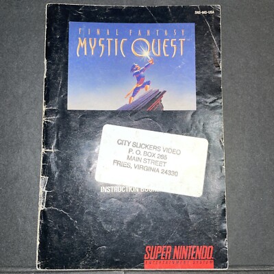 SNES Final Fantasy Mystic Quest ~ Instruction/Manual/Book/Booklet ONLY ...