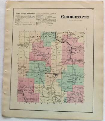 1875 NY Madison County Town of Georgetown Antique Atlas Map | eBay