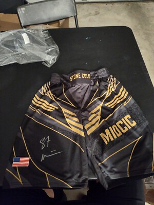 Stipe Miocic Signed UFC Black & Gold Fight Shorts | Heavyweight ...