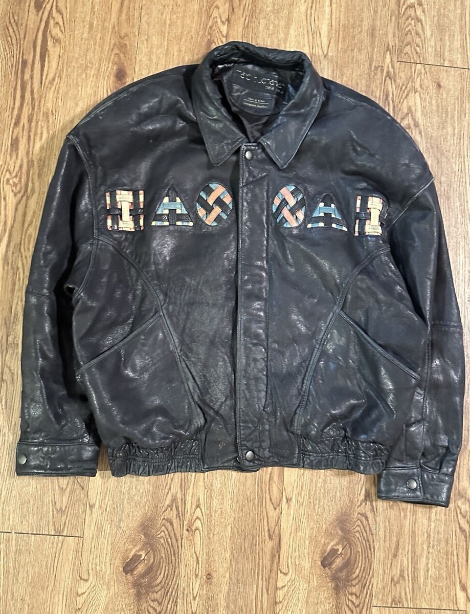 MARC BUCHANAN PELLE PELLE Black Leather Jacket Size 42 MARC BUCHANAN PELLE PELLE Black Leather Jacket Size 42