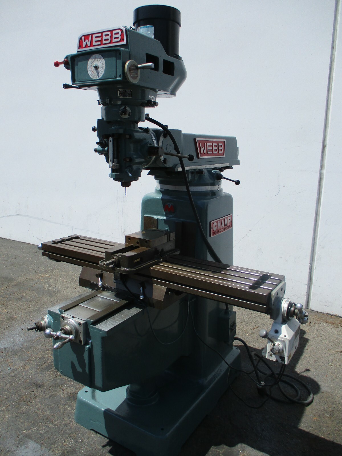WEBB CHAMP VARIABLE SPEED" 10 X 50" MILLING MACHINE W/ CHROME WAYS NICE ...