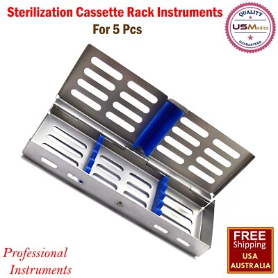 Surgical Sterilization Autoclave Cassette Tray Rack 5 pcs Dental Probes ...