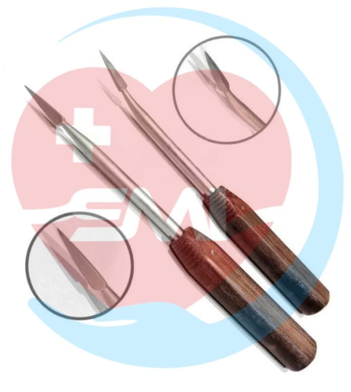 2 Pcs Bone Awl Fiber Handle Straight & Curved Orthopedic Bone Surgery ...
