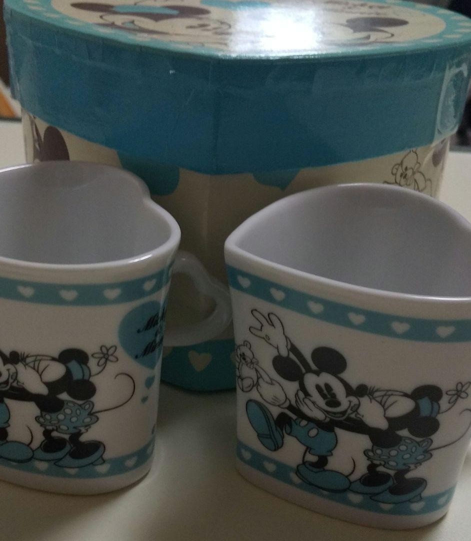 Mickey & Minnie Heart-Shaped Small Cup Set of 2, Ceramic White and ...