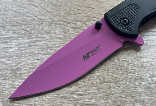Hot PINK Pocket Knife Spring Assisted Black Ladies Self Defense SEXY ...