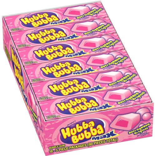 Gum Max Bubble Gum Bulk Individually Wrapped Original Flavor 5 Count ...