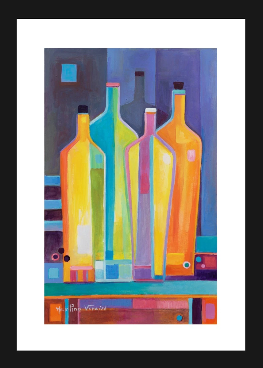 Abstract Paintings Of Wine Bottles