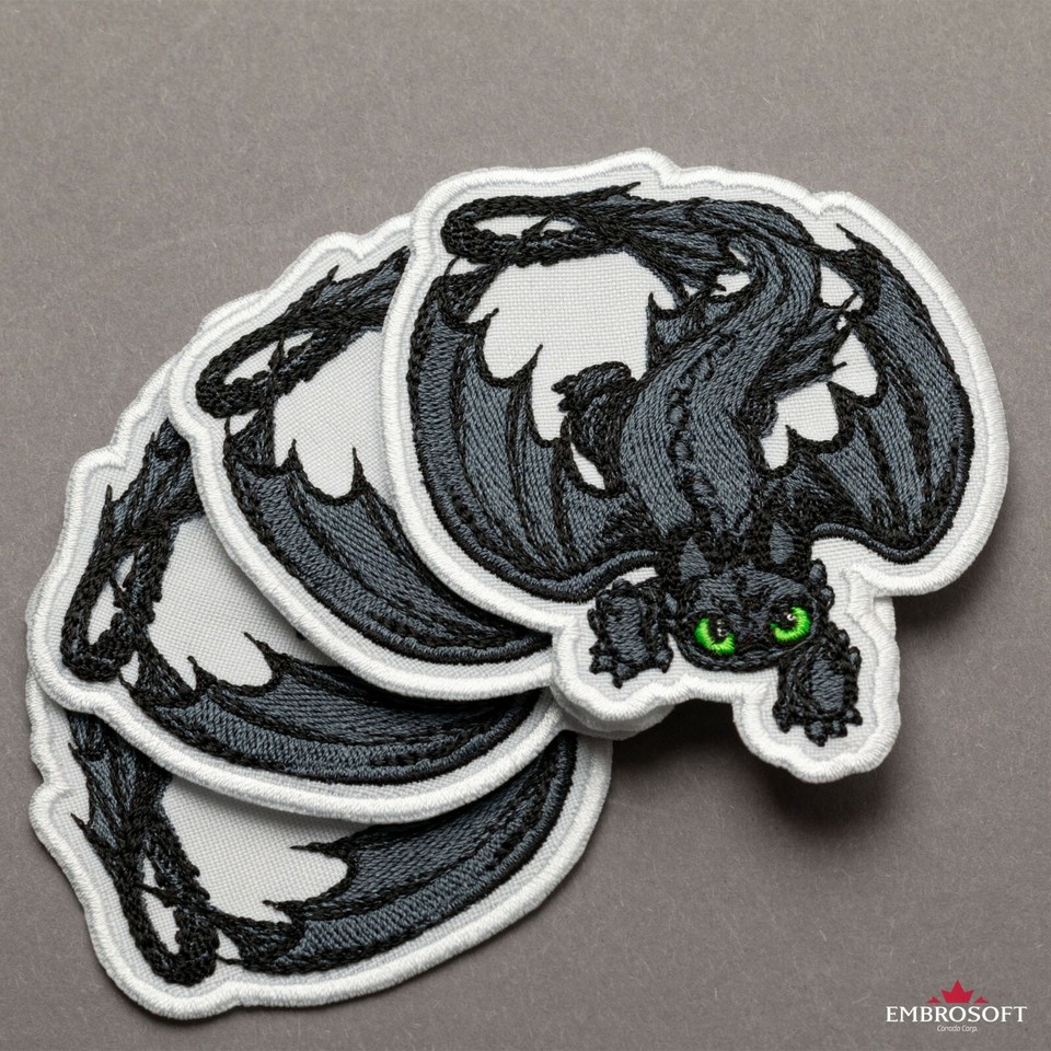 How to Train Your Dragon Crawling Toothless Character Embroidered Patch ...