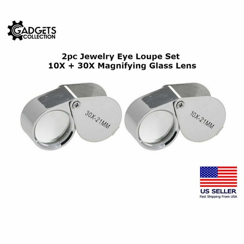 8-Pack Combo Set 10X + 30X Jewelers Jewelry Eye Loupe Set Magnifying ...