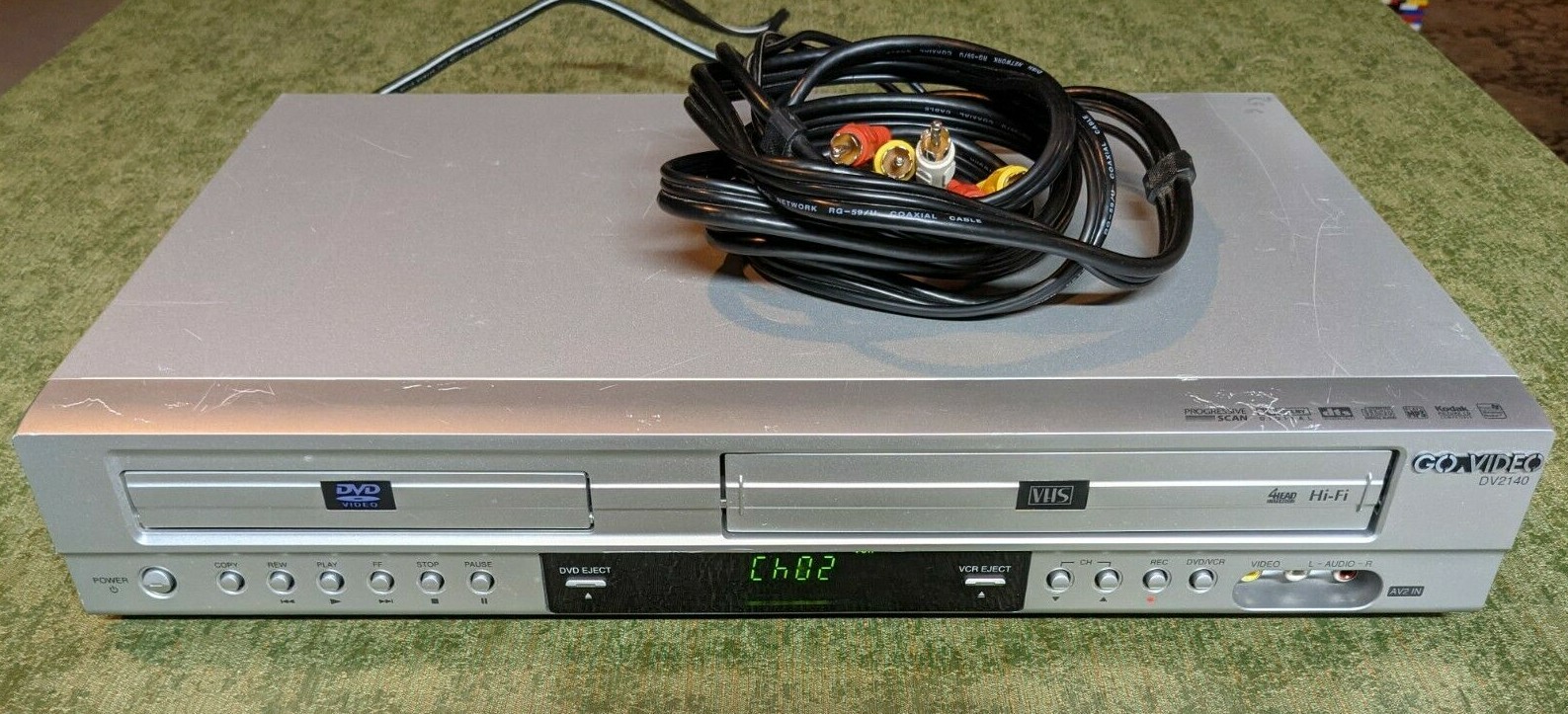 Go Video Dv2140 DVD VHS Combo Player Vcr/ 4 Head VCR Tested for sale ...