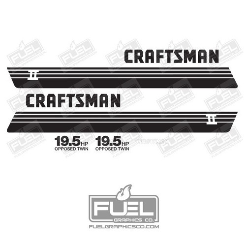 Craftsman II 19.5 HP Lawnmower Premium Vinyl Hood Decal 5 piece Set | eBay