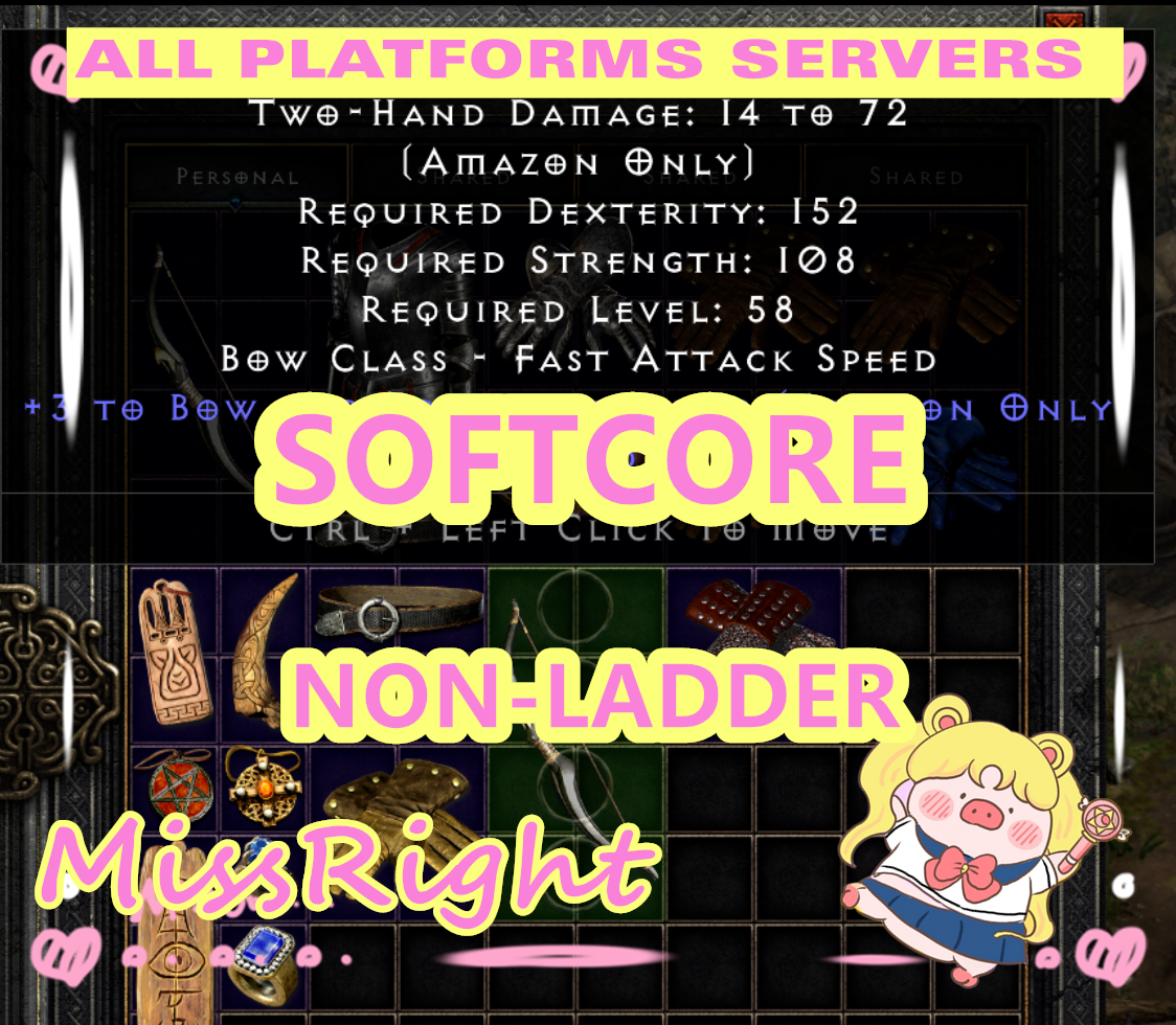 4-5OS 3 SKILL Grand Matron Bow🌺Diablo 2 D2R Softcore NON-LADDER🌺PC-NS ...