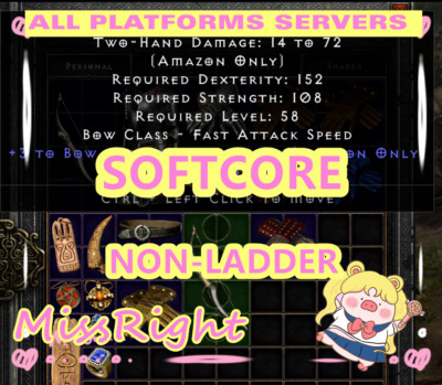 4-5OS 3 SKILL Grand Matron Bow🌺Diablo 2 D2R Softcore NON-LADDER🌺PC-NS ...