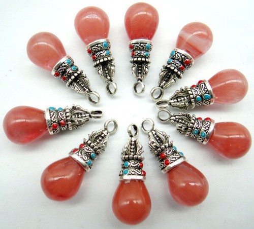 20pcs Cherry Quartz Stone Chakra Healing Teardrop Gemstone Reiki ...