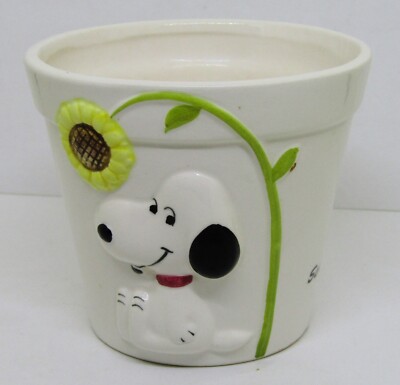 Vintage 1958 Peanuts Snoopy Small Planter Flower Pot | eBay