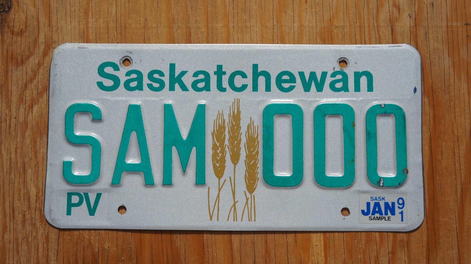 1991 Saskatchewan Canada SAMPLE License Plate # SAM 000 | eBay