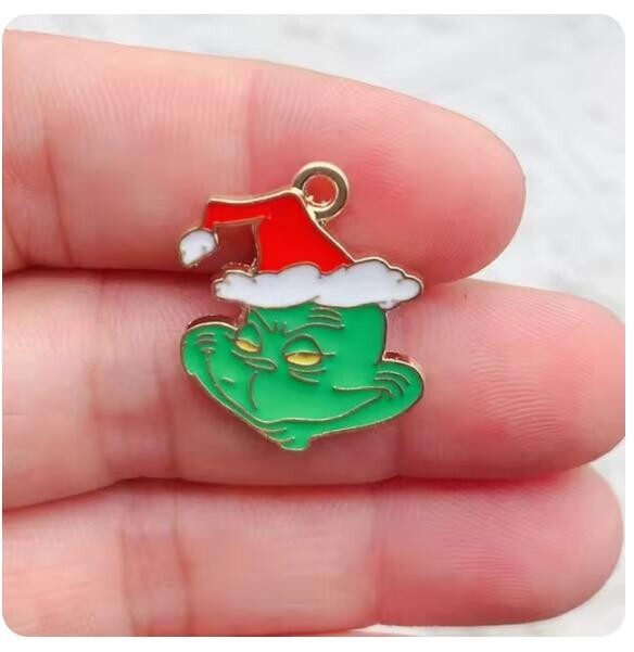 60pcs Grinch anime cartoon Metal Charm Pendant DIY Necklace Jewelry ...