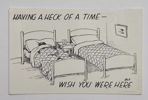 Having a Heck of a Time Wish You Were Here Postcard Comic Art Print ...