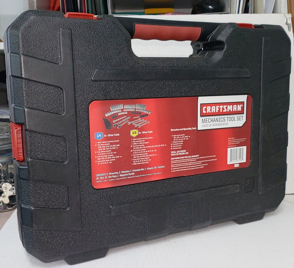 Craftsman 115 Piece Mechanics Tool Set Standard Metric Socket Ratchet ...