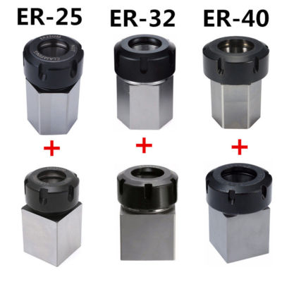 Hex ER25/32/40 Collet Block Spring Chuck Collet Holder for CNC Machines ...