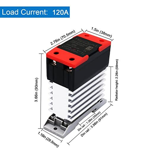 Din Rail Mounted Solid State Relay SSR Single Phase with Heat Sink AC ...