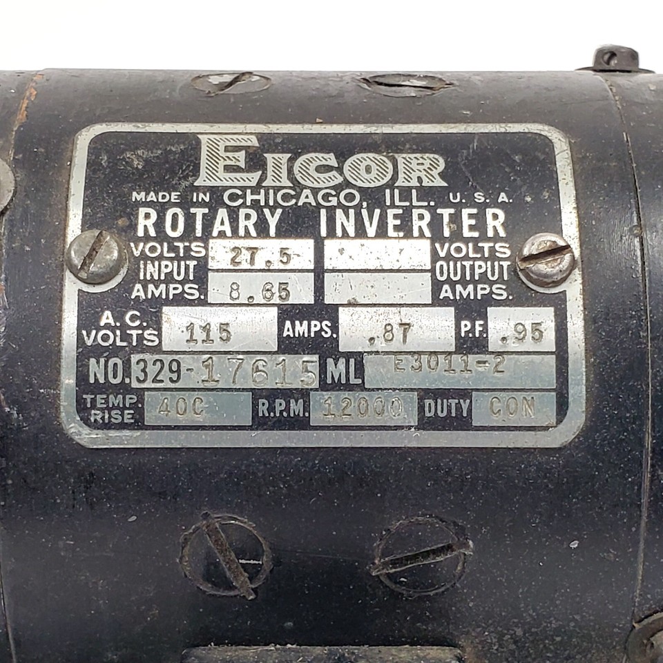 Vintage WW2 Autopilot Component Rotary Inverter 329-17615 - US Army Air ...