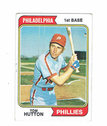 Tom Hutton Philadelphia Phillies 1B #443 TCG 1974#Baseball Card | eBay