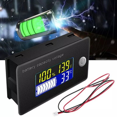 12V LCD Digital Display Indicator Monitor Meter Battery Capacity Status ...